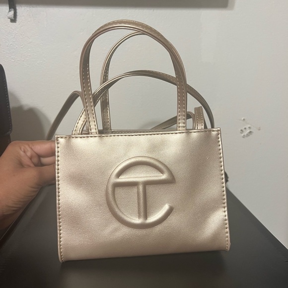 Bags | Telfar Small Gold Bag | Poshmark